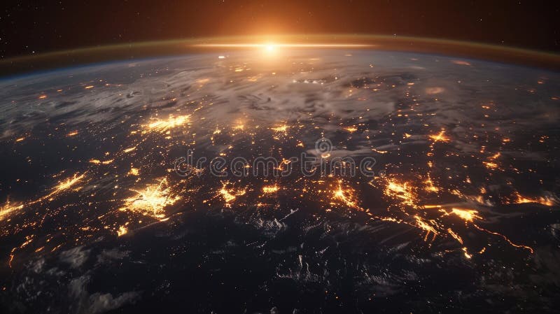 Viewing Half of the Earth from Space, Ground Level Stock Photo - Image ...