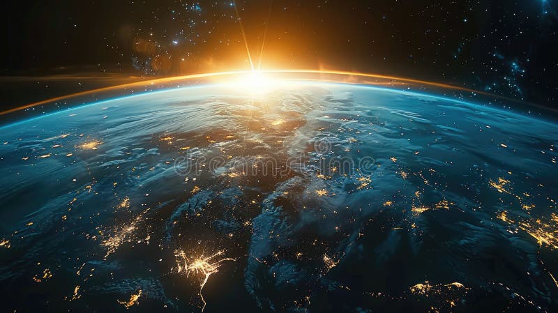 Viewing Half of the Earth from Space, Ground Level Stock Photo - Image ...