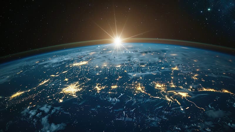 Viewing Half of the Earth from Space, Ground Level Stock Image - Image ...