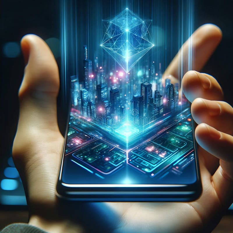 Future 3D Holographic Data Visualization Stock Illustration ...