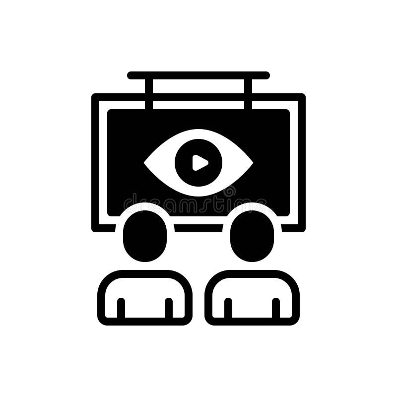 Black Solid Icon for Viewing, Observation and Watch Stock Vector ...