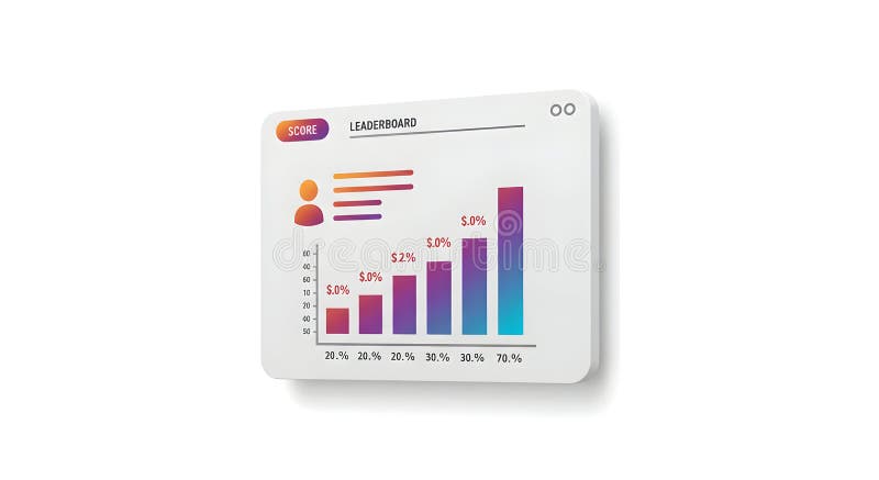 Viewing Leaderboard Performance Bar Chart Progress on Screen Stock ...