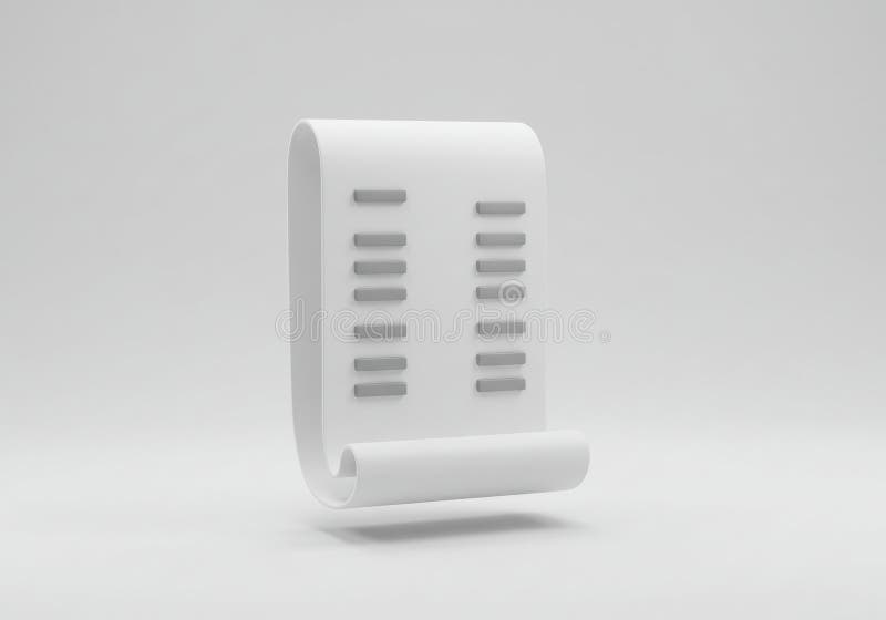 Viewing a List on Digital Paper Roll Interface Stock Illustration ...