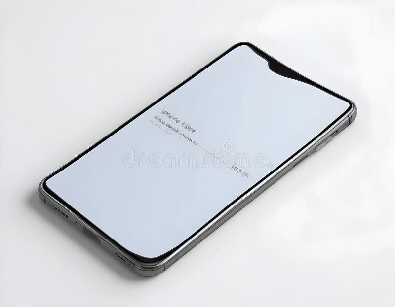 Viewing Mobile Phone Device Display on White Background for Content ...