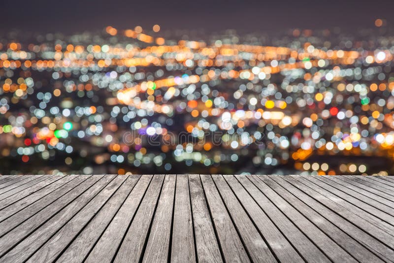 Viewing Platform and City Night View Stock Image - Image of design ...