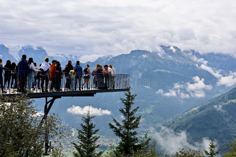 The Viewing Platform at Harder Kulm Editorial Photography - Image of ...