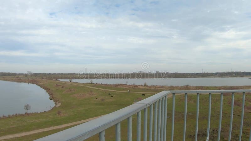 Viewing Platform Overlooking Valley in Observation Tower Stock Video ...