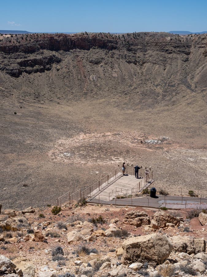 Viewing Platform on the Rim of Meteor Crater in Arizona Stock Photo ...