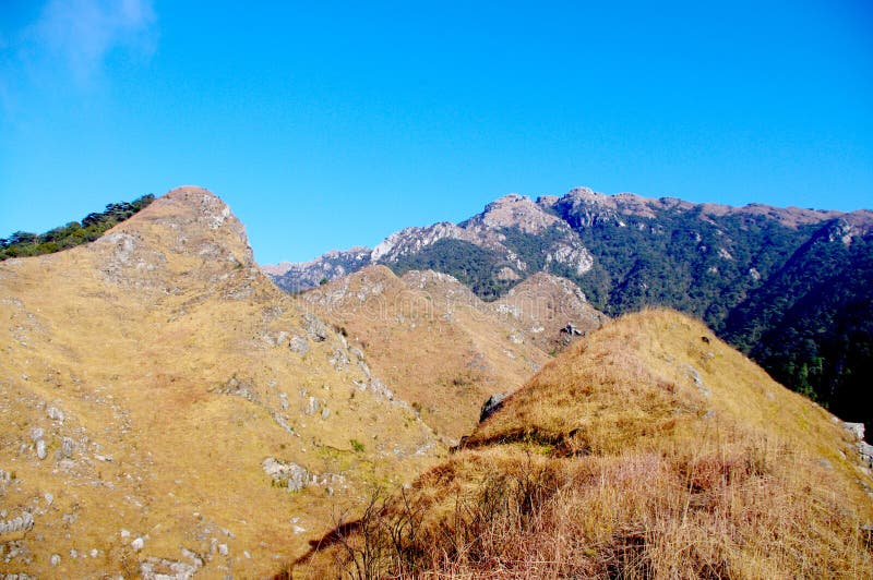 Viewing the Top of High Mountain at Mountainsides Stock Image - Image ...