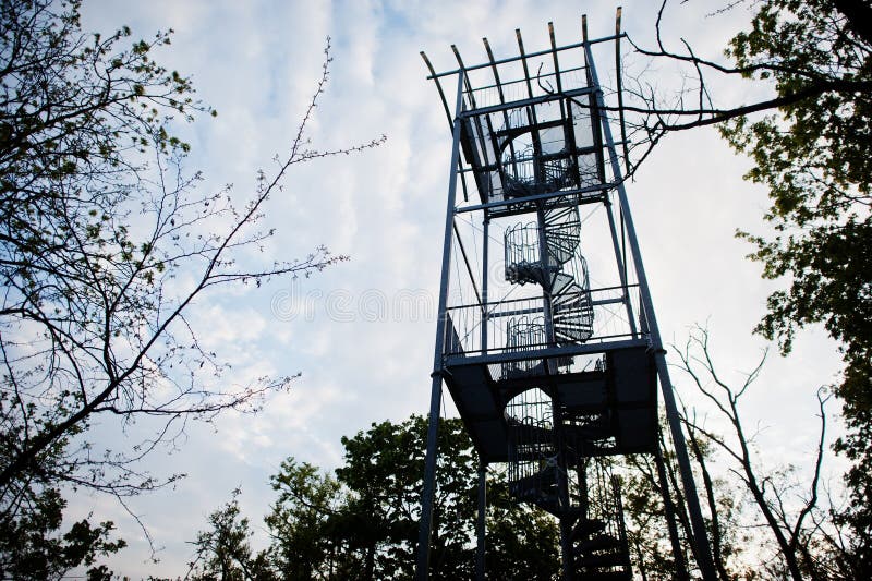 A Viewing Tower at Brno, Czech Republic. Watchtower during Sunset with ...