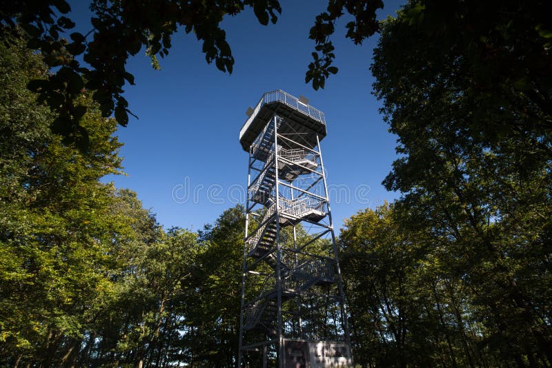 Viewing Tower in the Forest Stock Image - Image of viewing, leafage ...
