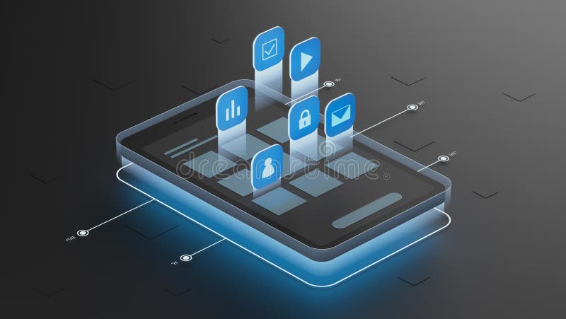 Viewing User Interface Screens with Icons and Statistics. Icons of ...