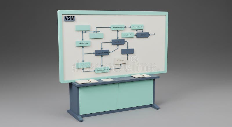 Viewing Value Stream Map Diagram on Whiteboard Presentation Stock ...