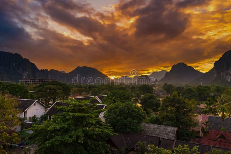 Nam Xay Viewpoint in Vang Vieng Laos Stock Image - Image of mountain, view: 281604813