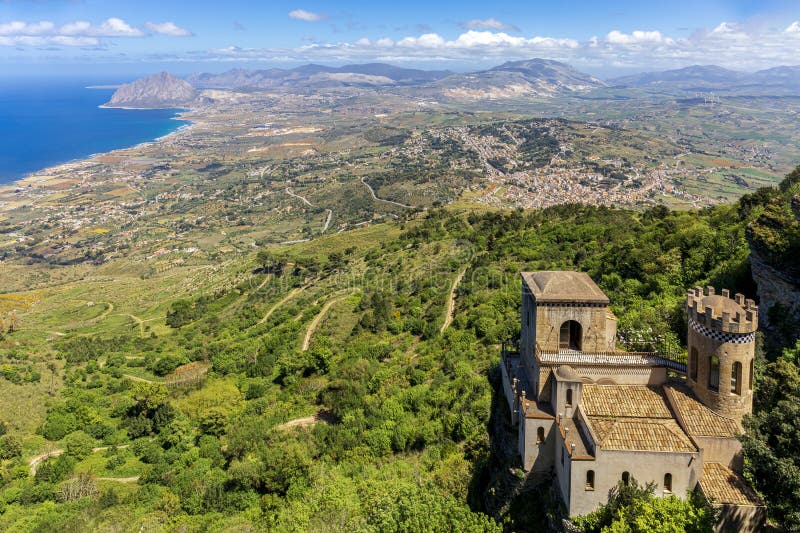 A viewpoint from Erice stock image. Image of valley - 322618931