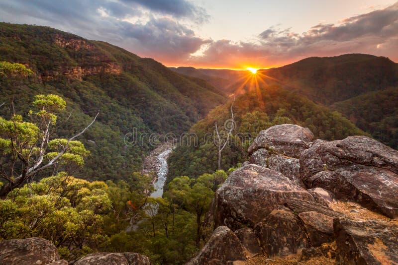 Views Along the Grose Valley As the Sun Sets Stock Image - Image of ...