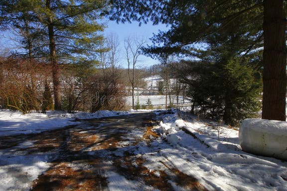 Amish Country in Ohio in Winter Stock Image - Image of countryside ...