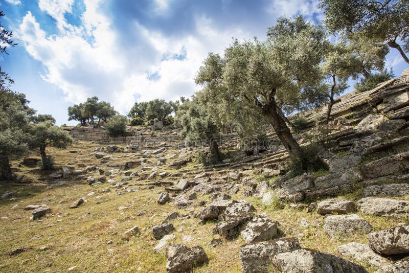 Views from the Ancient City of Alinda Stock Image - Image of gate ...