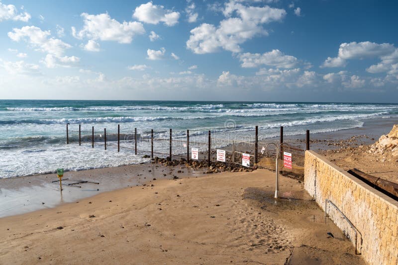 Views of Argaman Beach in Netanya in Israel Stock Photo - Image of ...