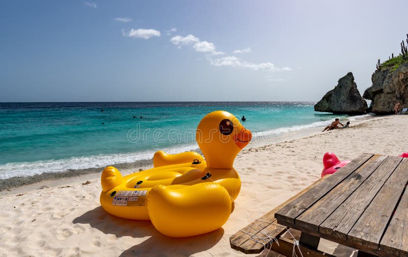 Cas Abou Beach and Yellow Floats Views Around the Caribbean Island of ...
