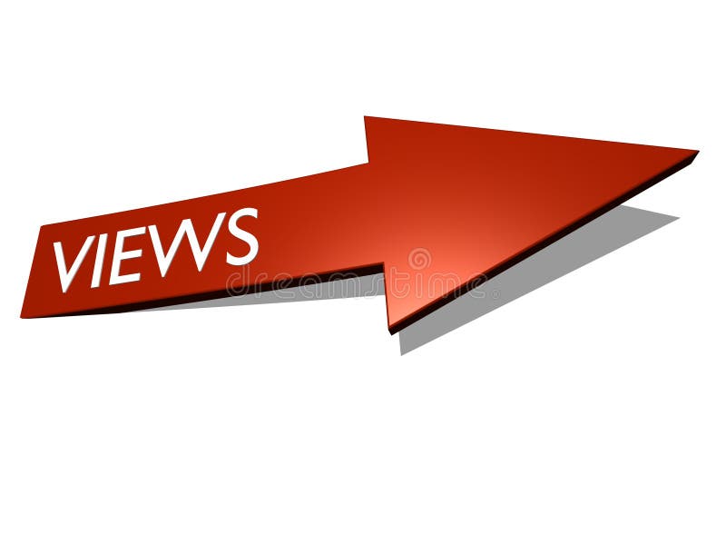 Views arrow pointer stock illustration. Illustration of green - 6248739