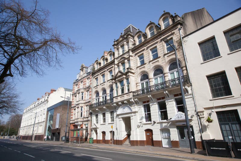 Views of Buildings on Westgate in Cardiff, Wales in the UK Editorial ...