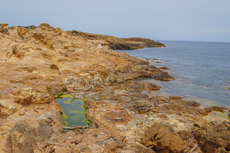 Views of Cala Morts in Menorca. Balearics Stock Photo - Image of calla ...