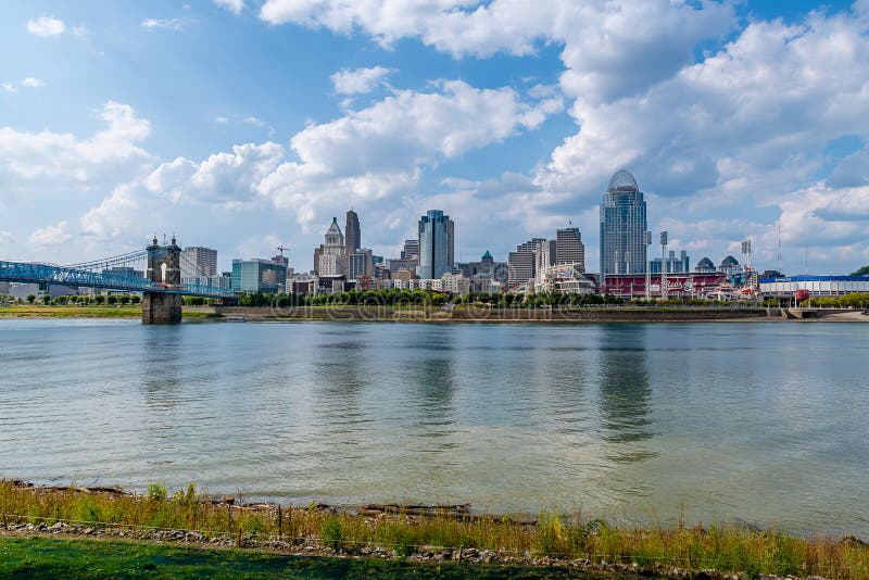 Views of the Cincinnati Skyline Stock Photo - Image of cityscape ...