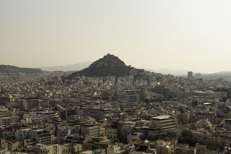 Views of the Layer of Pollution Emboldening Mount Lycabettus and the ...