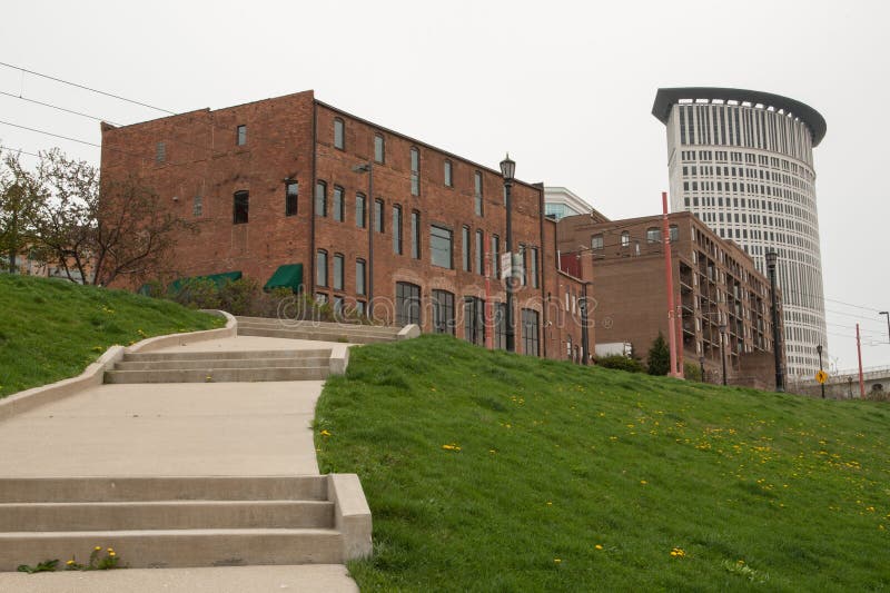 Views of the City of Cleveland, Ohio during an Overcast Day Stock Image ...