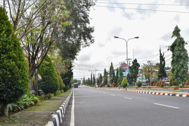 Views of City Parks, Beautiful Highways and Small Roads in Wonosobo ...