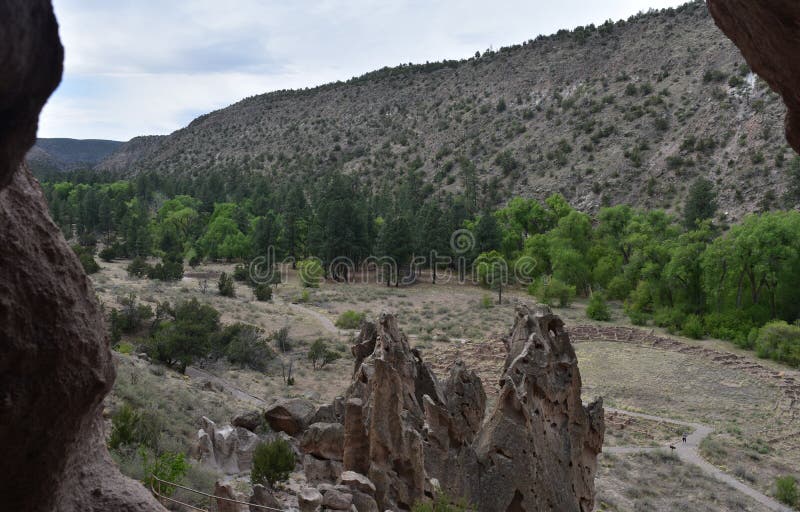 Views of the Cliff Dwellings from Inside a Cavern Stock Photo - Image ...