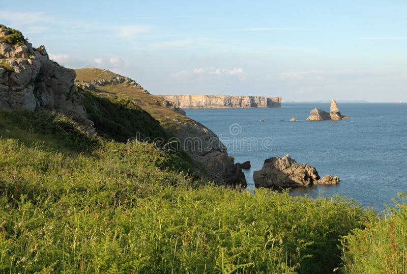 Views of the coast stock image. Image of rocks, bracken - 33762927