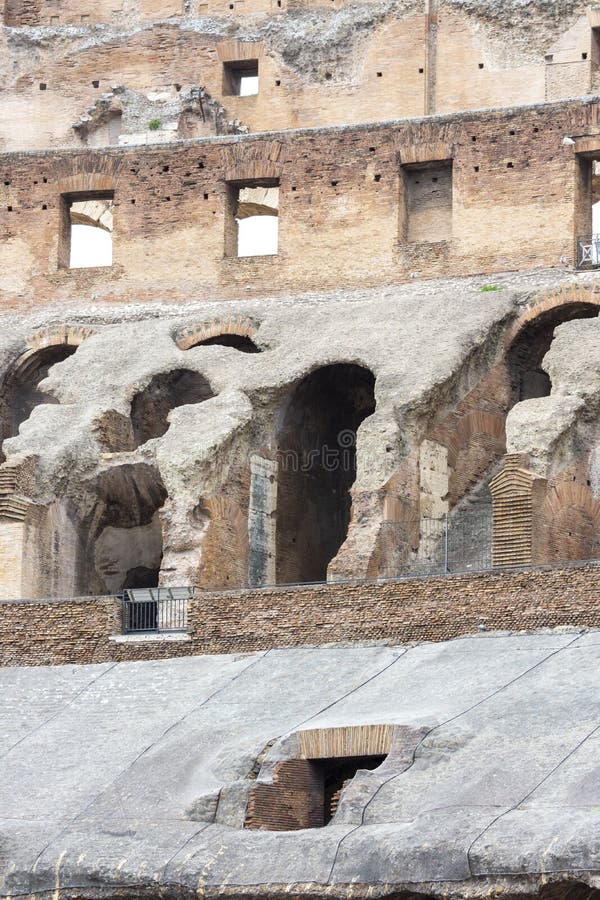 Views and Details of the Colosseum Monument in Rome Stock Photo - Image ...