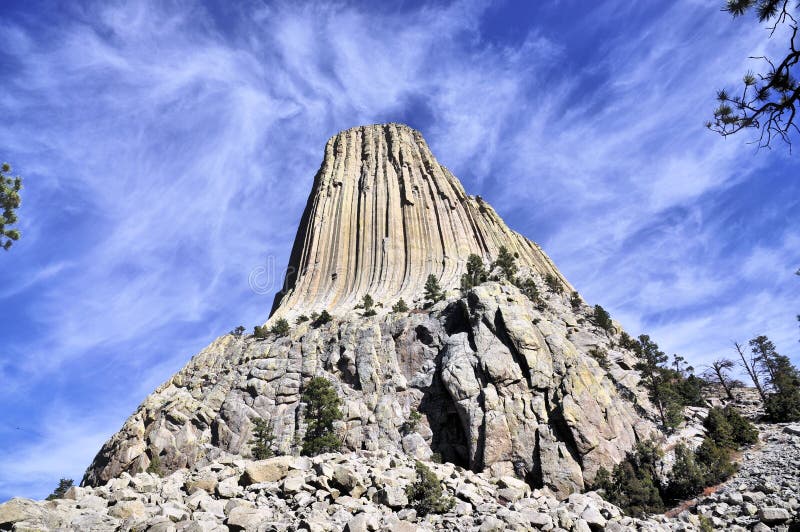 Views of Devils Tower stock photo. Image of climbing - 46962348