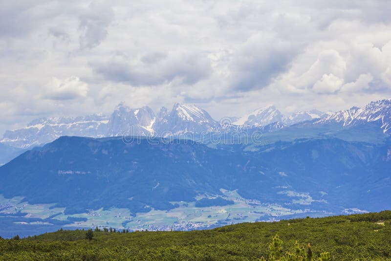 Views of the Dolomites from the Top of a Mountain Plateau Stock Image ...