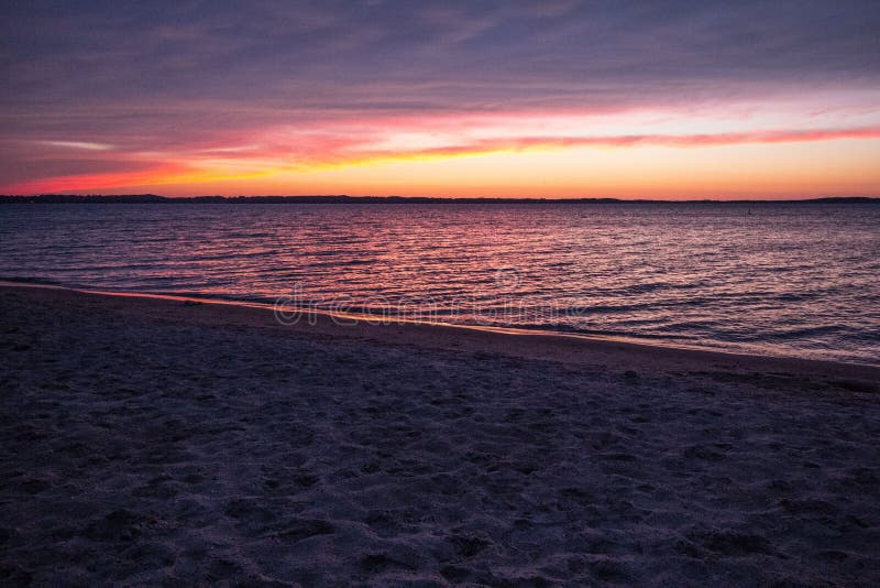 Sunset at Elk Rapids, Michigan Stock Image - Image of rapids, lower ...
