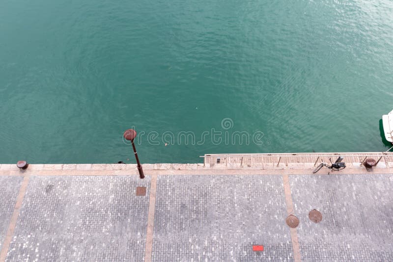 Views of an Empty Street by the Sea Water from Above Stock Image ...