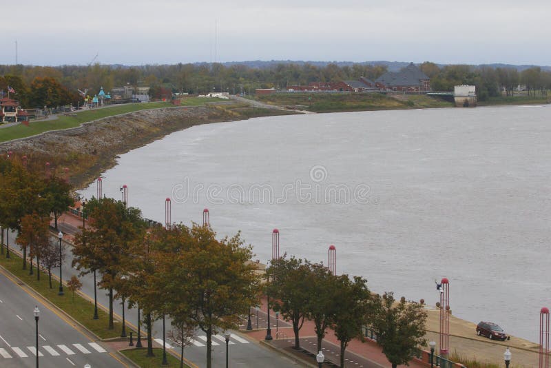 Views of the Ohio River at Evansville, Indiana Stock Photo - Image of ...