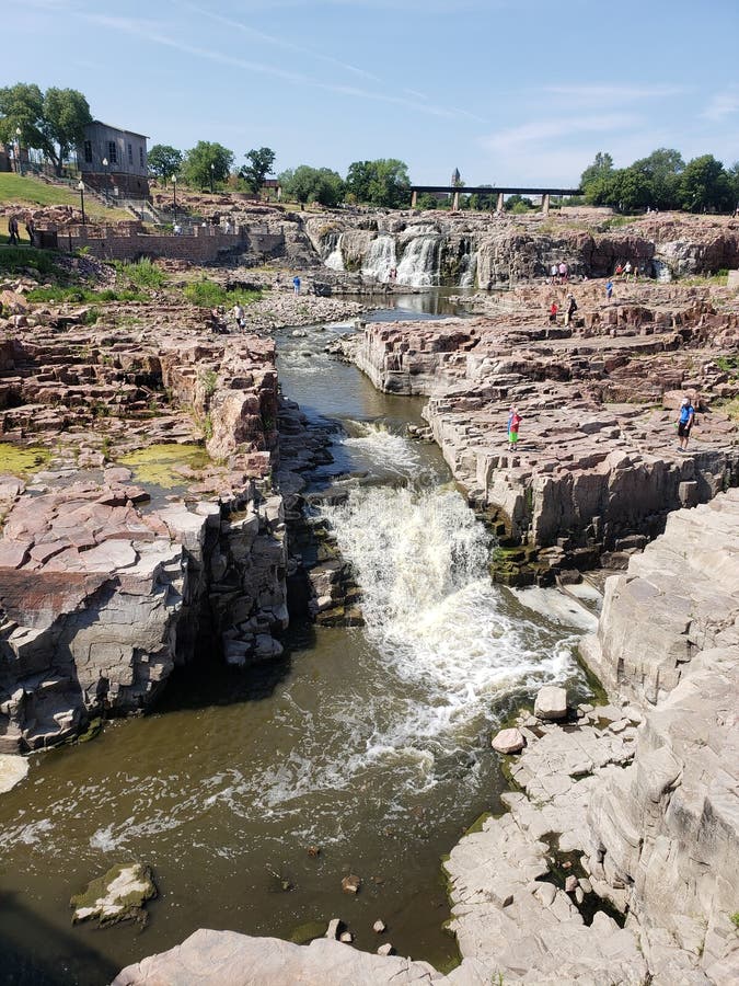 Falls Park, Sioux Falls, South Dakota Stock Image - Image of views ...