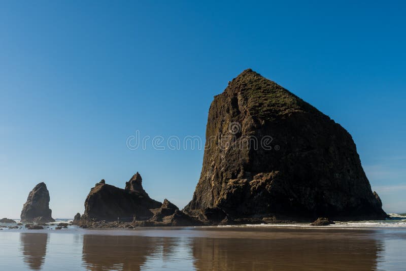 Views of the Huge Haystack Rock in Cannon Beach, Oregon, USA. Stock ...