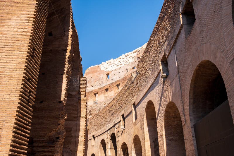 Views of the Interior Structure of the Colosseum Stock Photo - Image of ...
