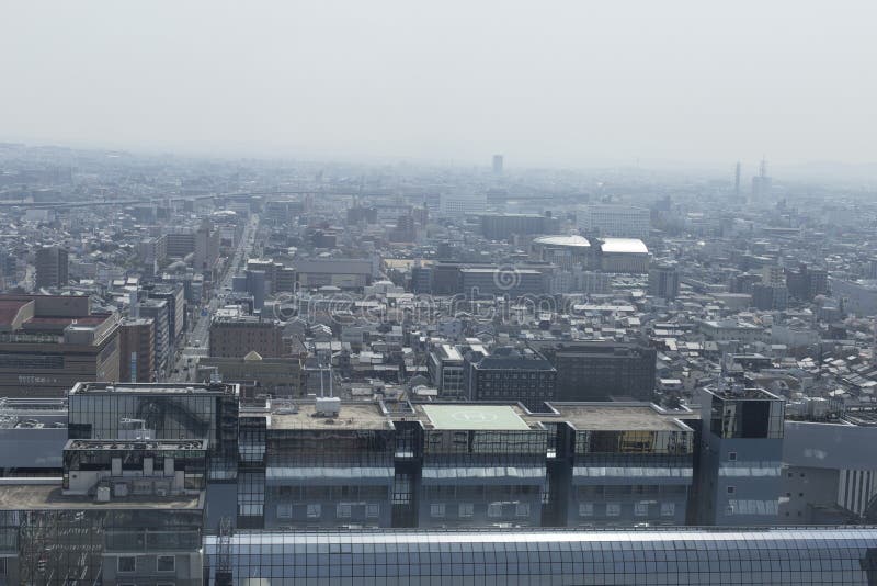 Views from the Kyoto Tower on a Sunny Spring Day during the Hanami ...