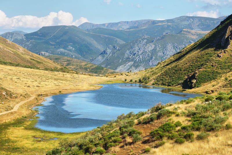 Views of Lake of Babia in Castile and Leon, Spain Stock Photo - Image ...
