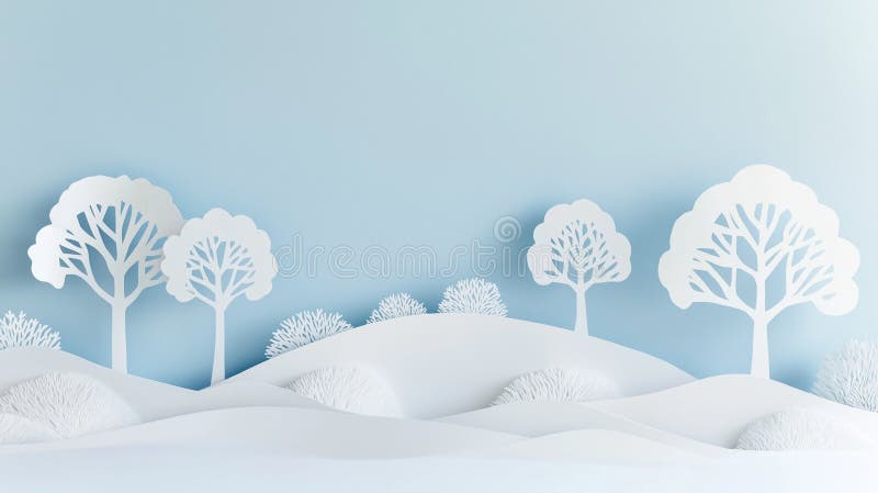 Views of the Landscape in Winter. Art Paper and Crafts Stock Image ...