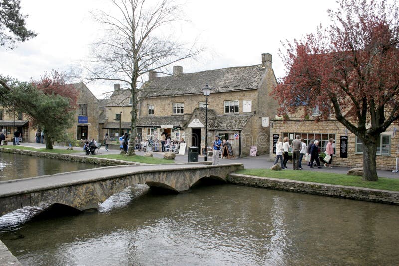 Views of Local Shops and the River Windrush at Bourton on the Water in ...