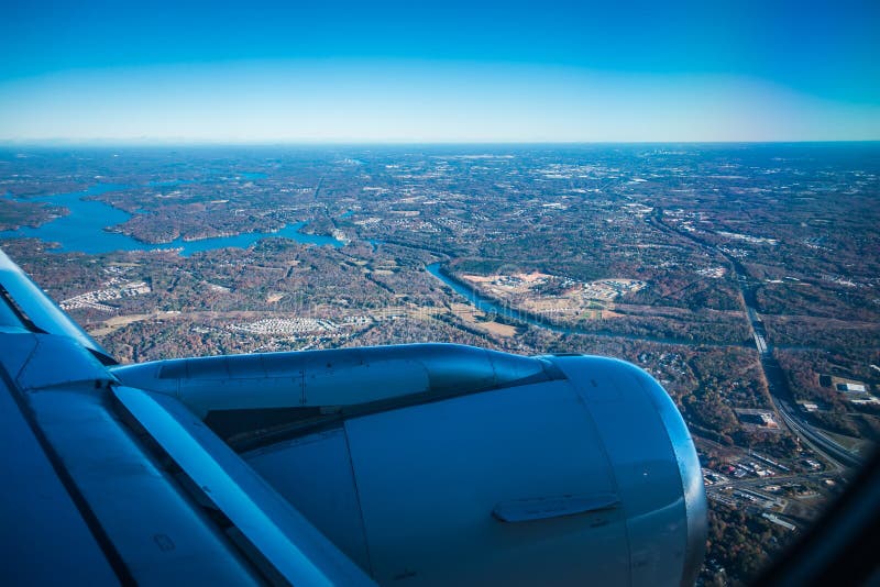 Views Out the Window of an Airplane Stock Photo - Image of charlotte ...