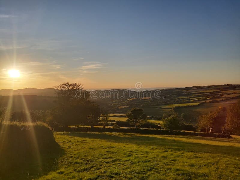 Views Over Exmoor at Sunset Stock Image - Image of south, late: 190825401