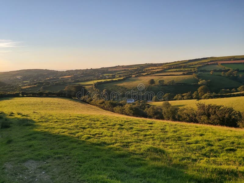 Views Over Exmoor at Sunset Stock Image - Image of pretty, bright ...