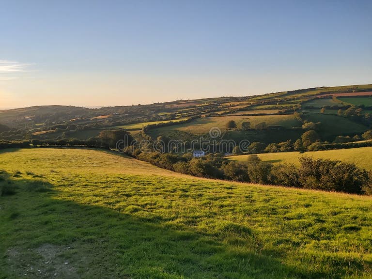 Views Over Exmoor at Sunset Stock Image - Image of pretty, bright ...